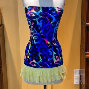 Dresses | Neons Funky Print Strapeless Sleeveless Mini Top Tube Dress ...